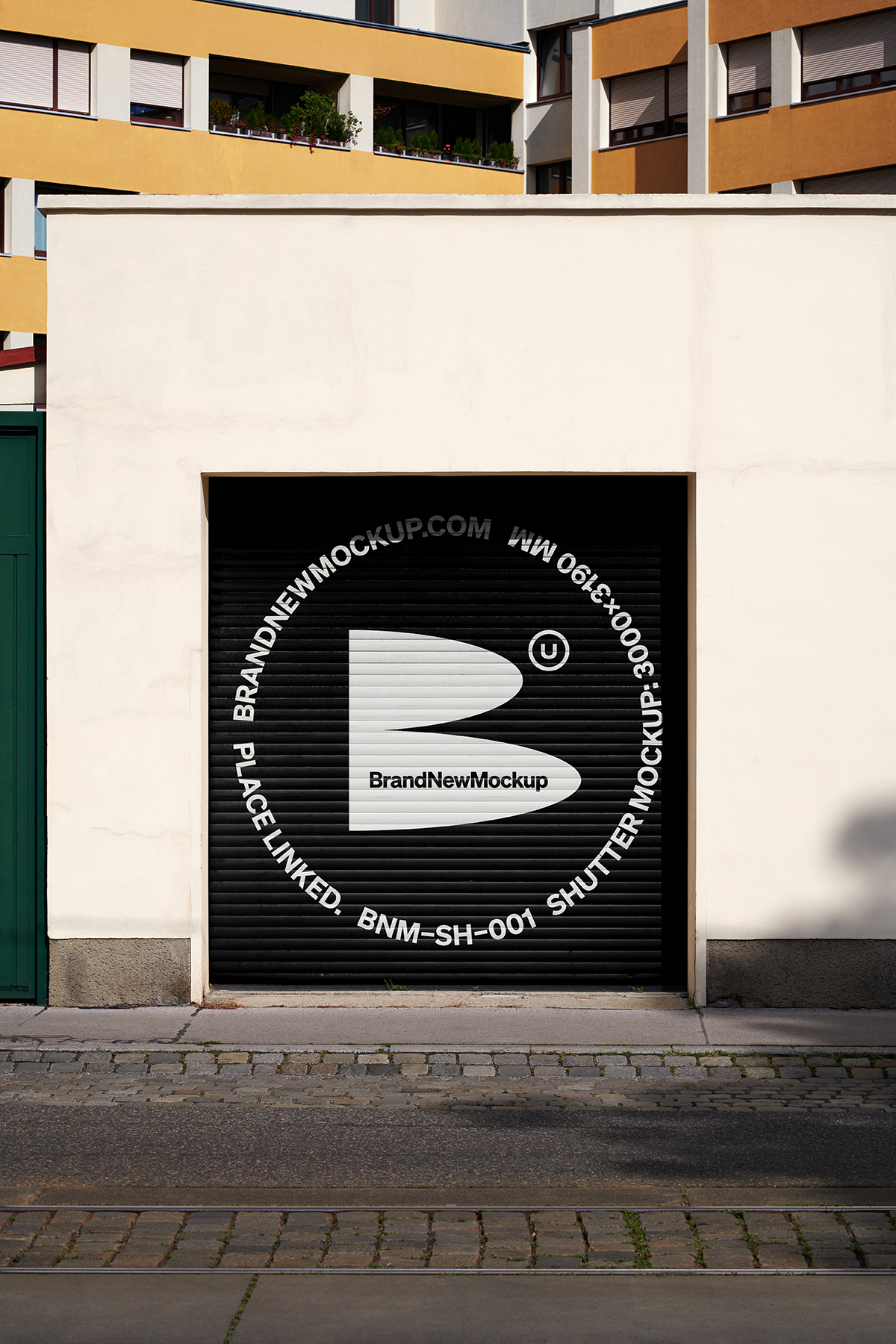 Free Roll Shutter Mockup Template PSD (BNM–SH–001)